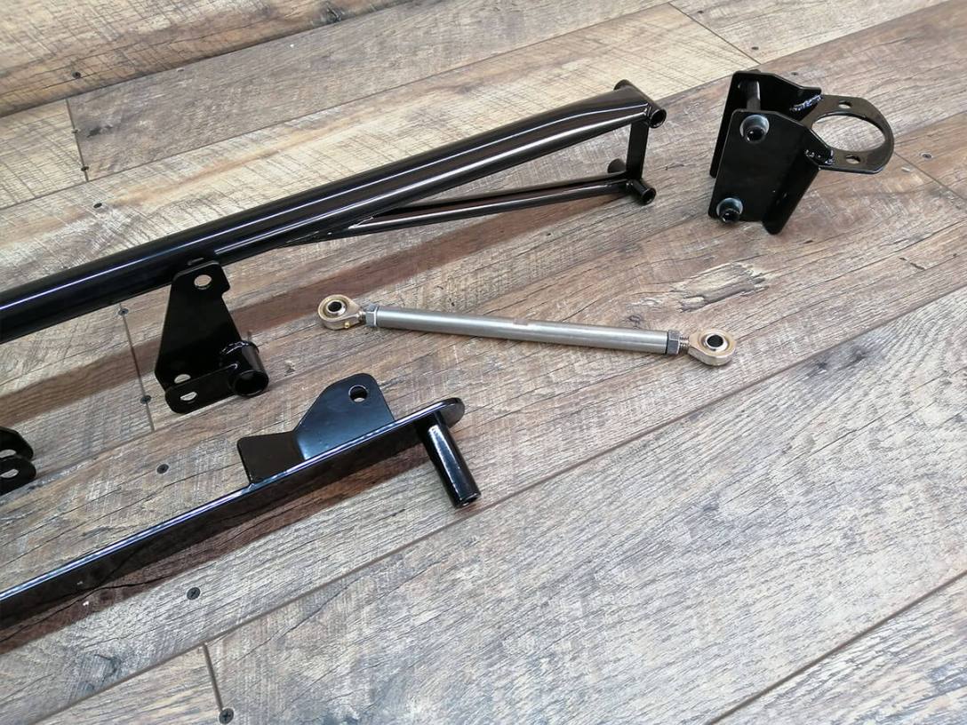BMW E30 Rear Strut Tower Brace to Floor Support Assembly | BE RACING TUNING